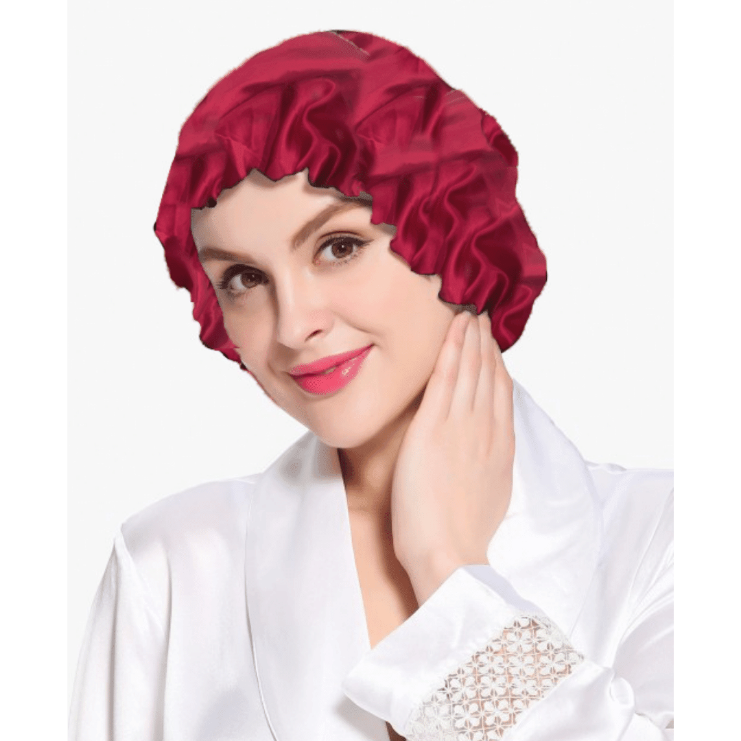 Satin Silk Rosewood Red Bonnet – Elva